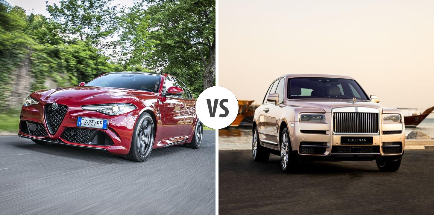 Alfa Romeo Giulia VS Rolls-Royce Cullinan (bis 2025) – Vergleiche Preise, Leistung, Kofferraum ...