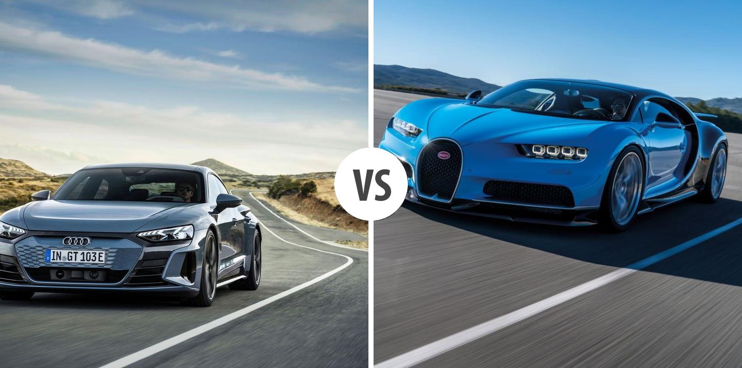 Audi e-tron GT VS Bugatti Chiron Autovergleich | AUTOGOTT.AT