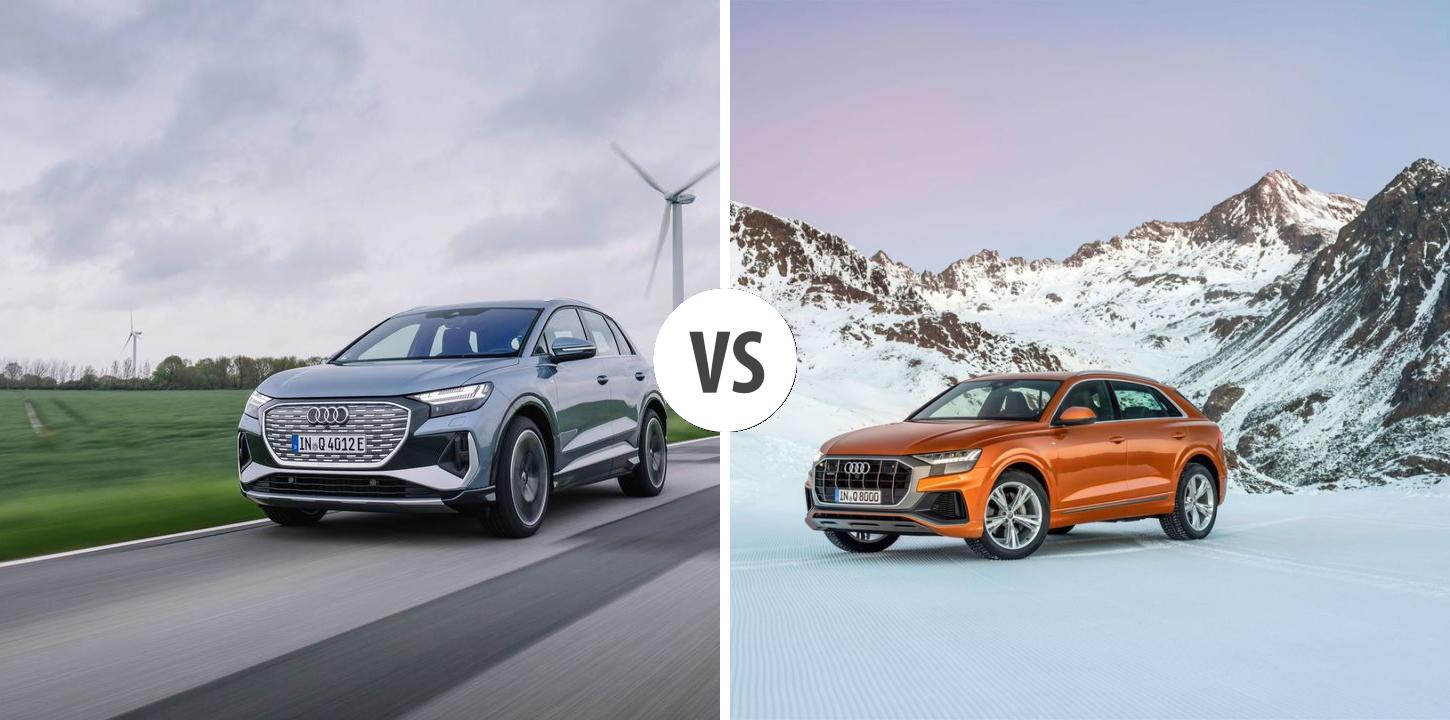 Audi Q4 e-tron VS Audi Q8 – Vergleiche Preise, Leistung, Kofferraum ...