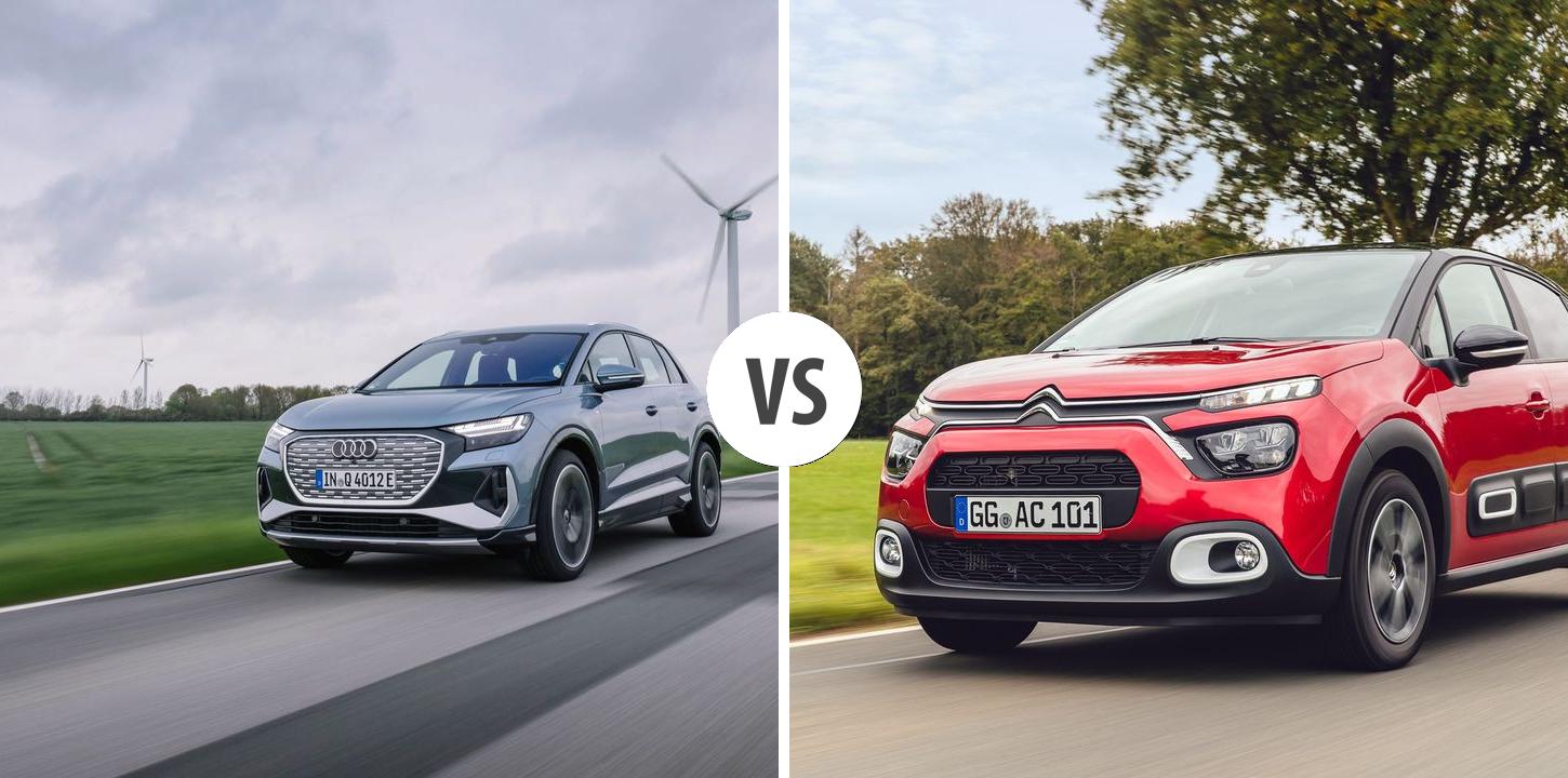 Audi Q4 e-tron VS Citroën C3 – Vergleiche Preise, Leistung, Kofferraum ...