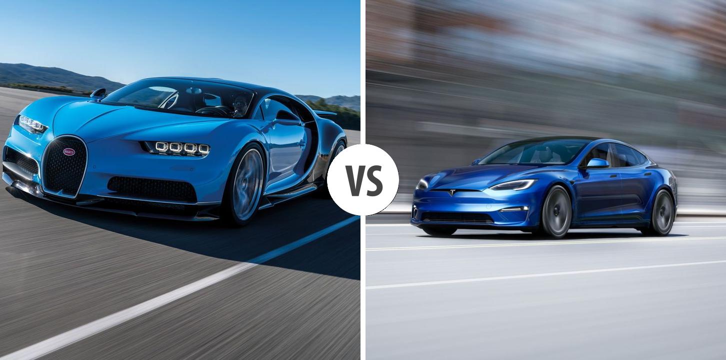 Bugatti Chiron VS TESLA Model S Autovergleich | AUTOGOTT.AT