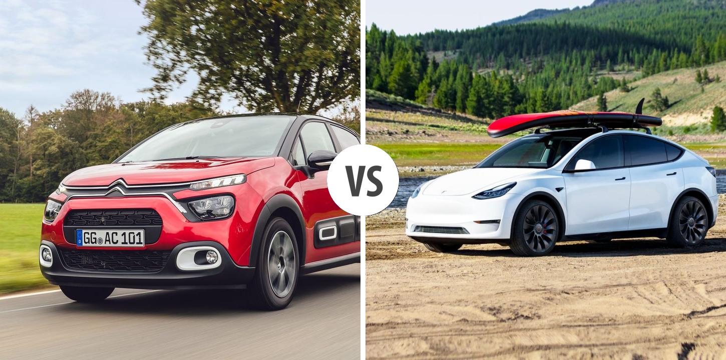 Citroën C3 VS TESLA Model Y Autovergleich | AUTOGOTT.AT