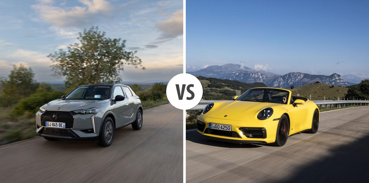 DS DS 3 E-Tense VS Porsche 911 Cabriolet Autovergleich | AUTOGOTT.AT