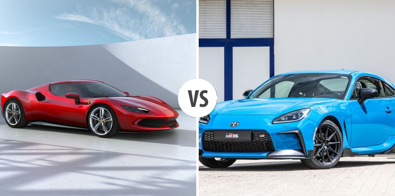 Ferrari 296 Coupé VS Toyota GR86 Autovergleich | AUTOGOTT.AT