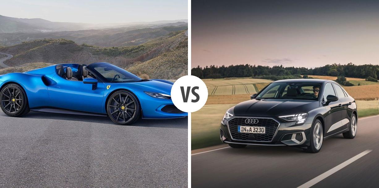 Ferrari 296 Targa VS Audi A3 Limousine – Vergleiche Preise, Leistung ...