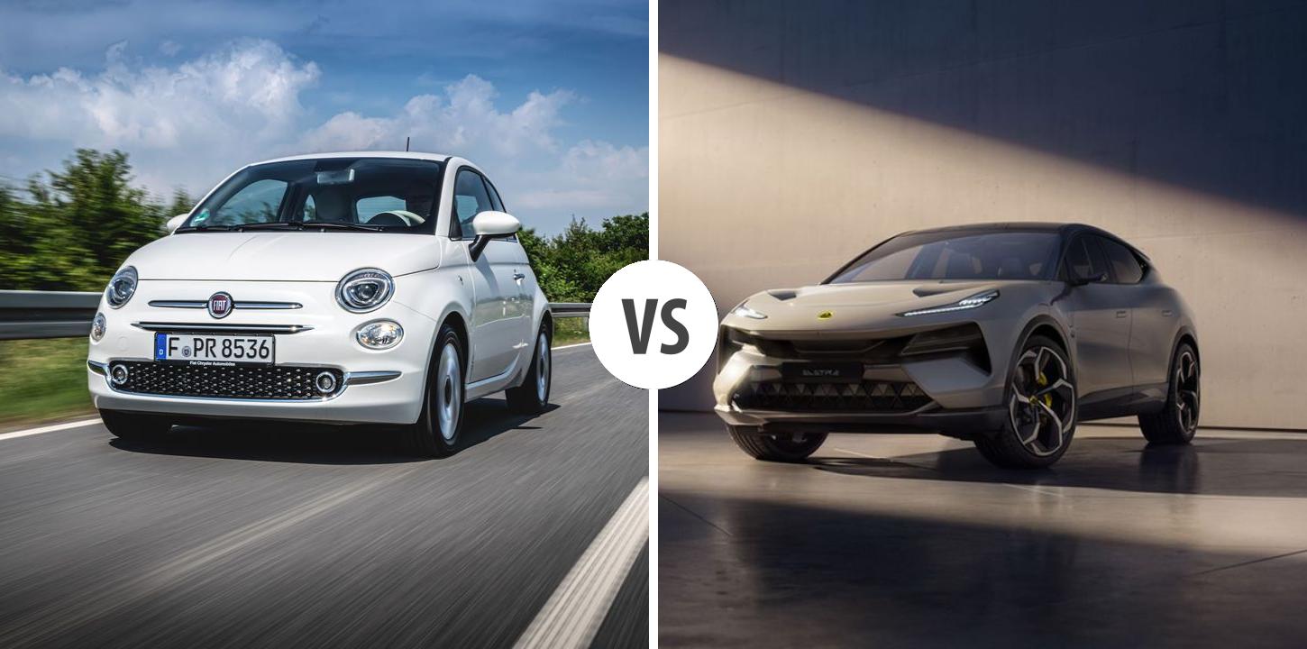 FIAT 500 VS Lotus Eletre – Vergleiche Preise, Leistung, Kofferraum ...