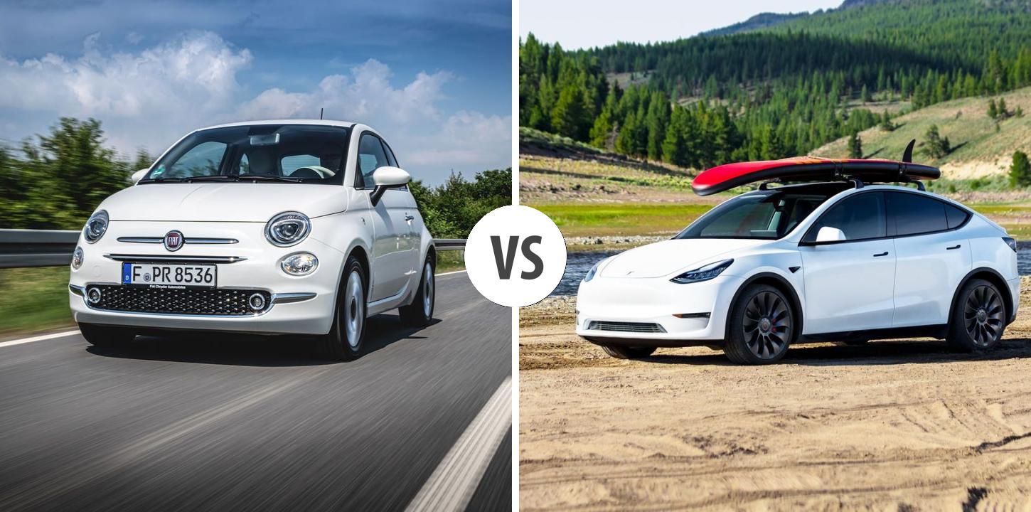 FIAT 500 VS TESLA Model Y – Vergleiche Preise, Leistung, Kofferraum ...