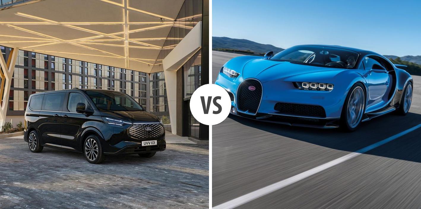 Ford Tourneo Custom VS Bugatti Chiron Autovergleich | AUTOGOTT.AT