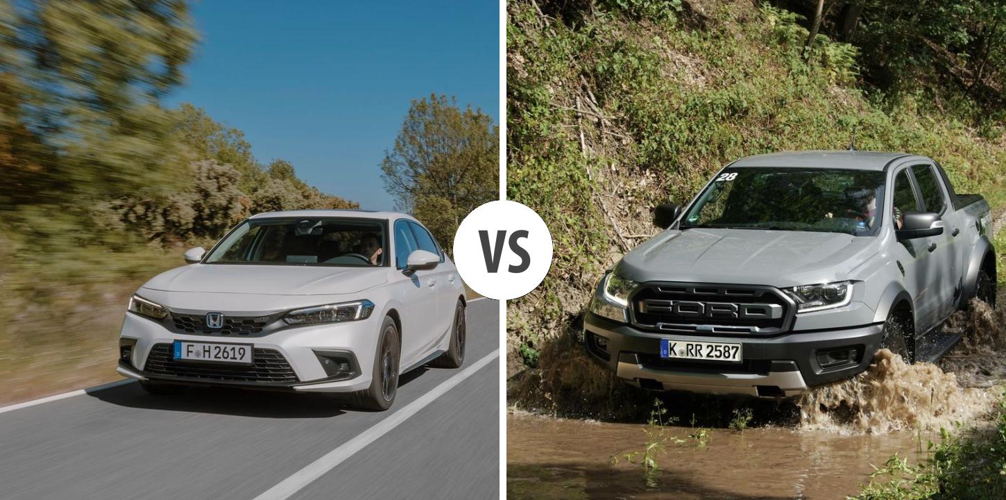 Honda Civic VS Ford Ranger – Vergleiche Preise, Leistung, Kofferraum ...