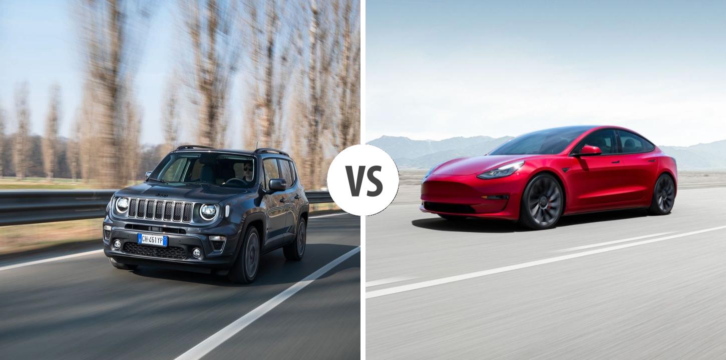 Jeep Renegade VS TESLA Model 3 Autovergleich | AUTOGOTT.AT