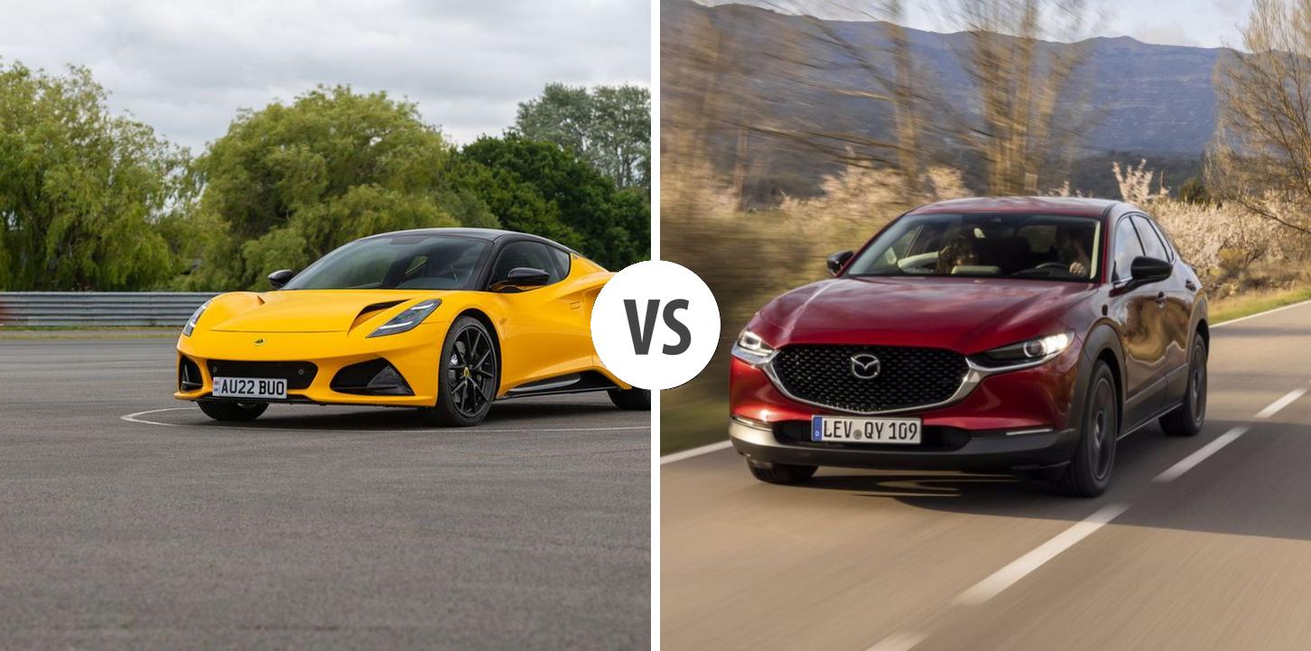 Lotus Emira VS Mazda CX-30 Autovergleich | AUTOGOTT.AT