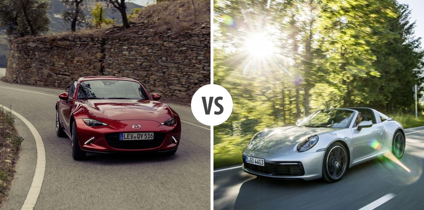 Mazda MX-5 RF VS Porsche 911 Targa – Vergleiche Preise, Leistung ...