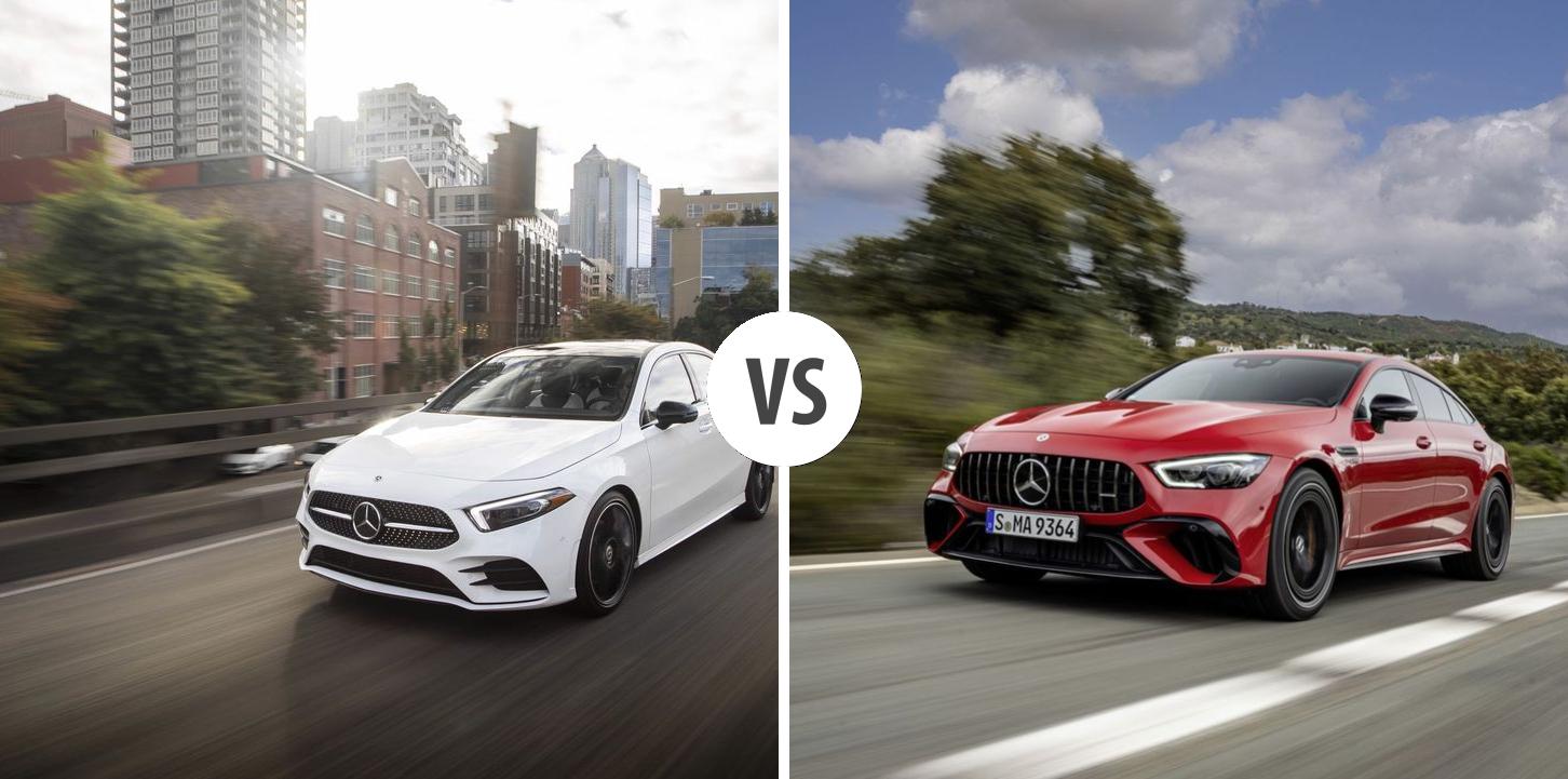 Mercedes A-Klasse Limousine (bis 2025) VS Mercedes AMG GT 4-Türer Coupé ...