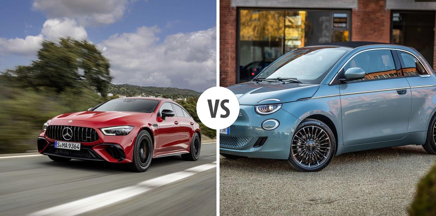 Mercedes AMG GT 4-Türer Coupé VS FIAT 500C Elektro – Vergleiche Preise ...