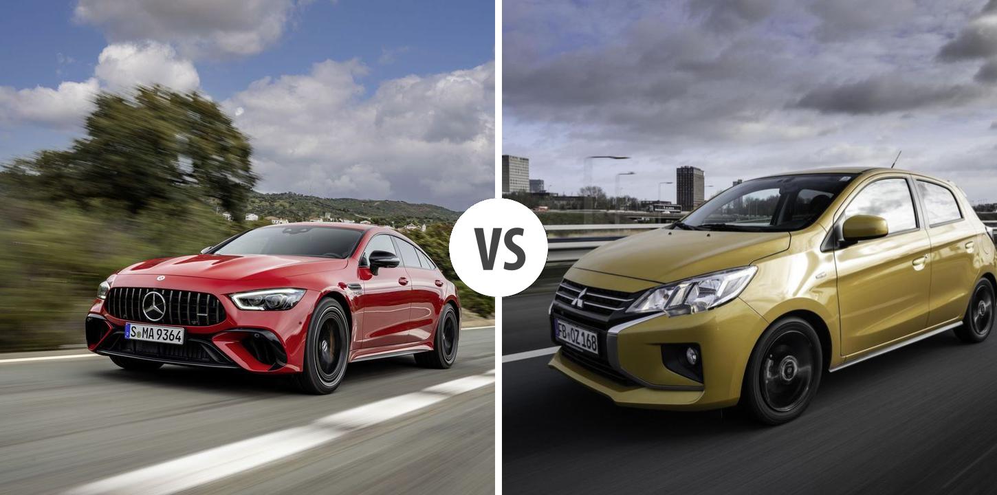 Mercedes AMG GT 4-Türer Coupé VS Mitsubishi Space Star (bis 2025 ...