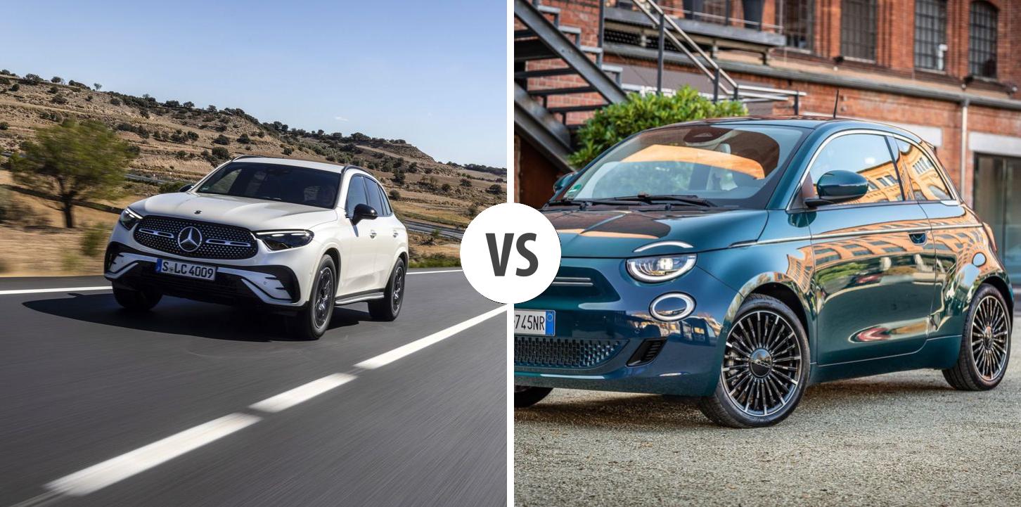 Mercedes GLC VS FIAT 500 Elektro – Vergleiche Preise, Leistung ...