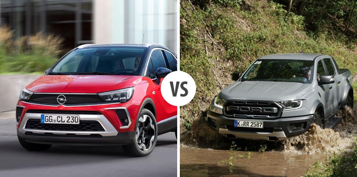 Opel Crossland VS Ford Ranger Autovergleich | AUTOGOTT.AT