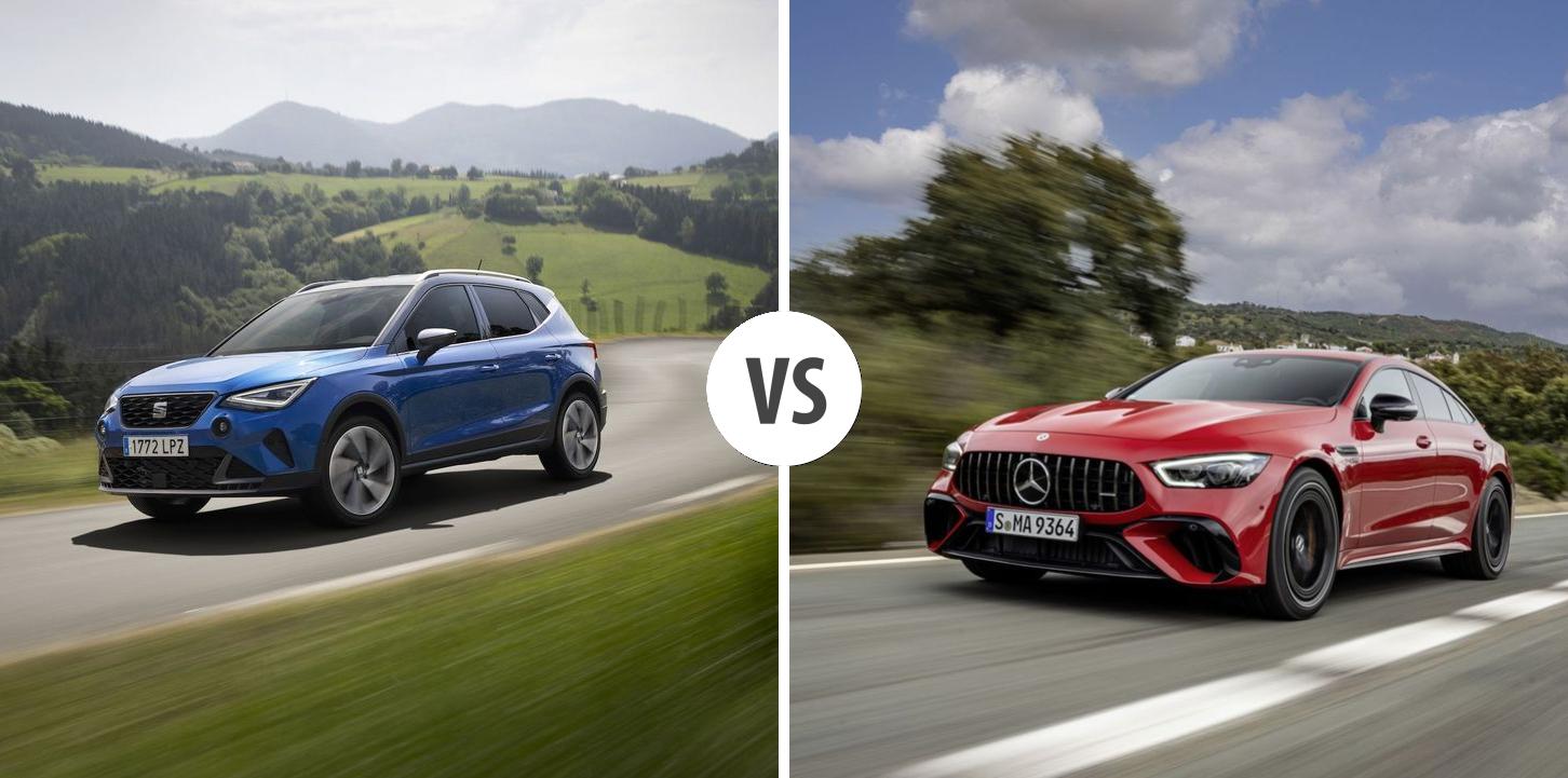 Seat Arona (bis 2025) VS Mercedes AMG GT 4-Türer Coupé – Vergleiche Preise, Leistung, Kofferraum ...