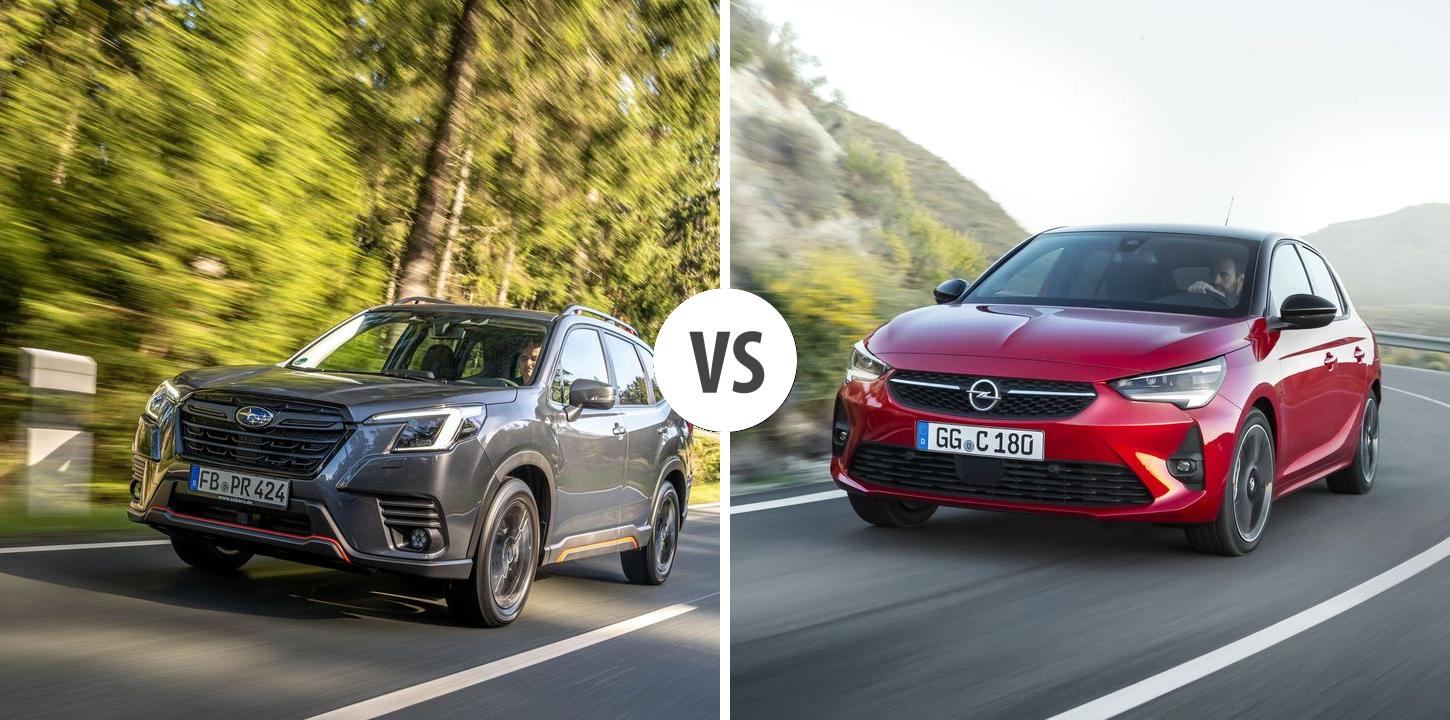 Subaru Forester VS Opel Corsa Autovergleich | AUTOGOTT.AT