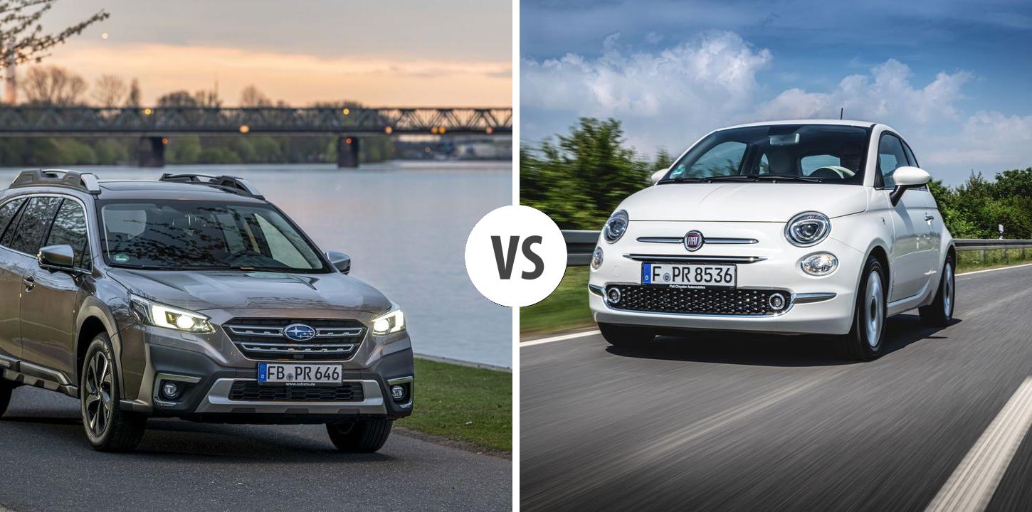 Subaru Outback VS FIAT 500 – Vergleiche Preise, Leistung, Kofferraum ...