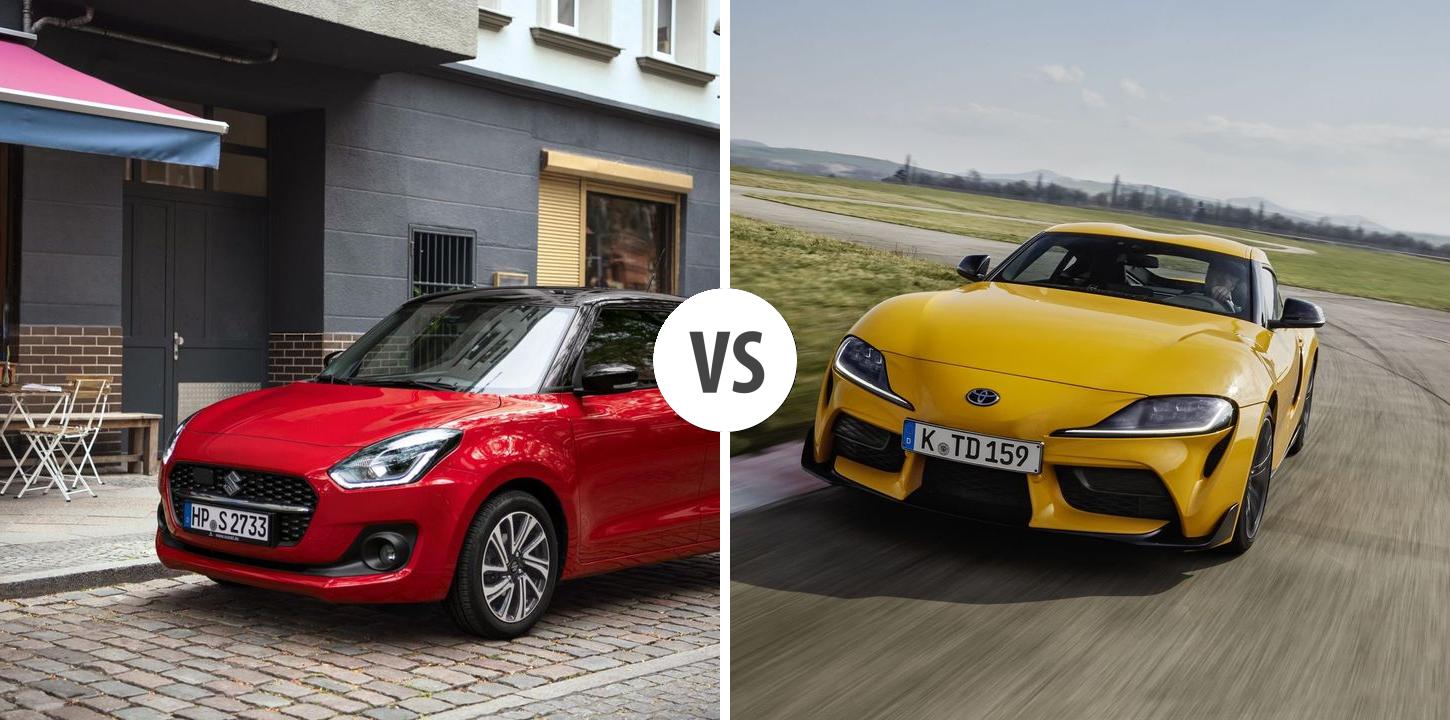 Suzuki Swift VS Toyota Supra – Vergleiche Preise, Leistung, Kofferraum ...