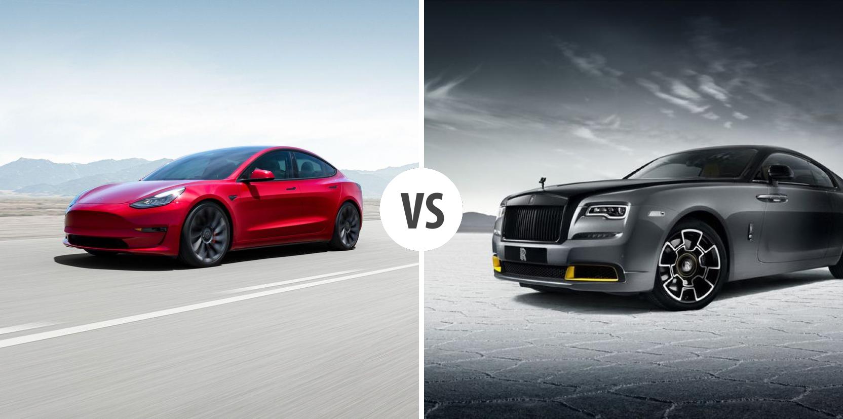 TESLA Model 3 VS Rolls-Royce Wraith – Vergleiche Preise, Leistung ...