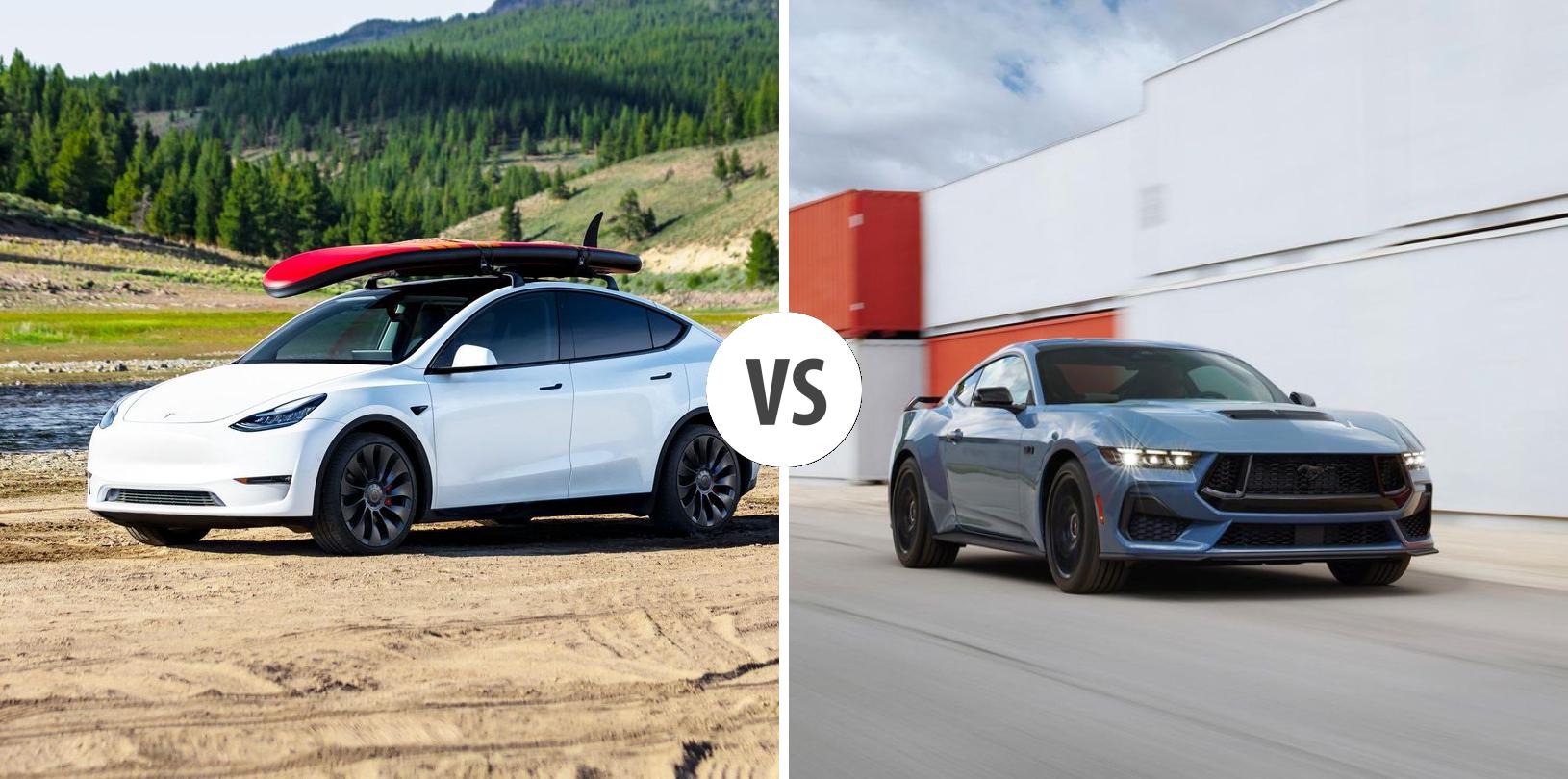 TESLA Model Y VS Ford Mustang Fastback Autovergleich | AUTOGOTT.AT