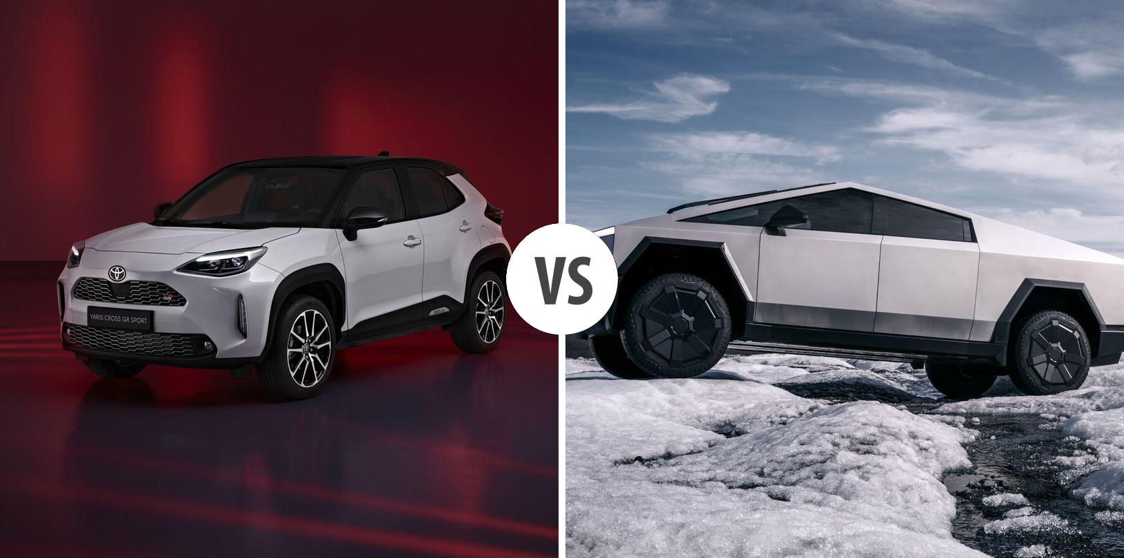 Toyota Yaris Cross VS TESLA Cybertruck Autovergleich | AUTOGOTT.AT